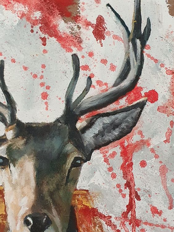 Opera d'arte unica: Cervo natura morta - Da collezione! (Neu und ...