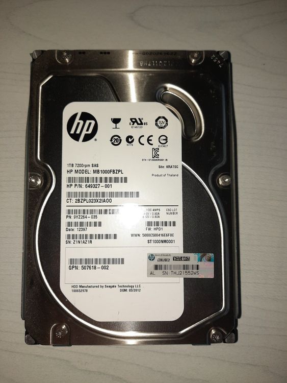 HP Disk 1TB 7200rpm SAS 3.5" | Kaufen auf Ricardo