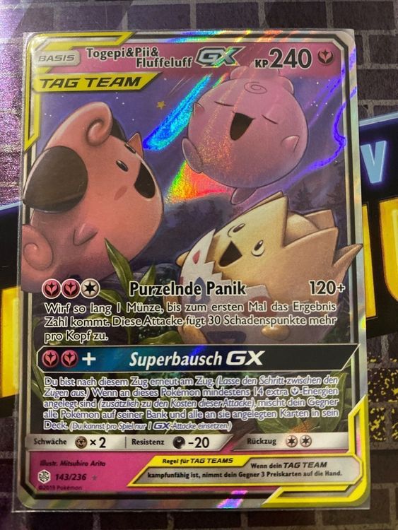 Pokemon Togepi Pii Fluffeluff GX 143/236 (Gebraucht) in Neuhausen für ...