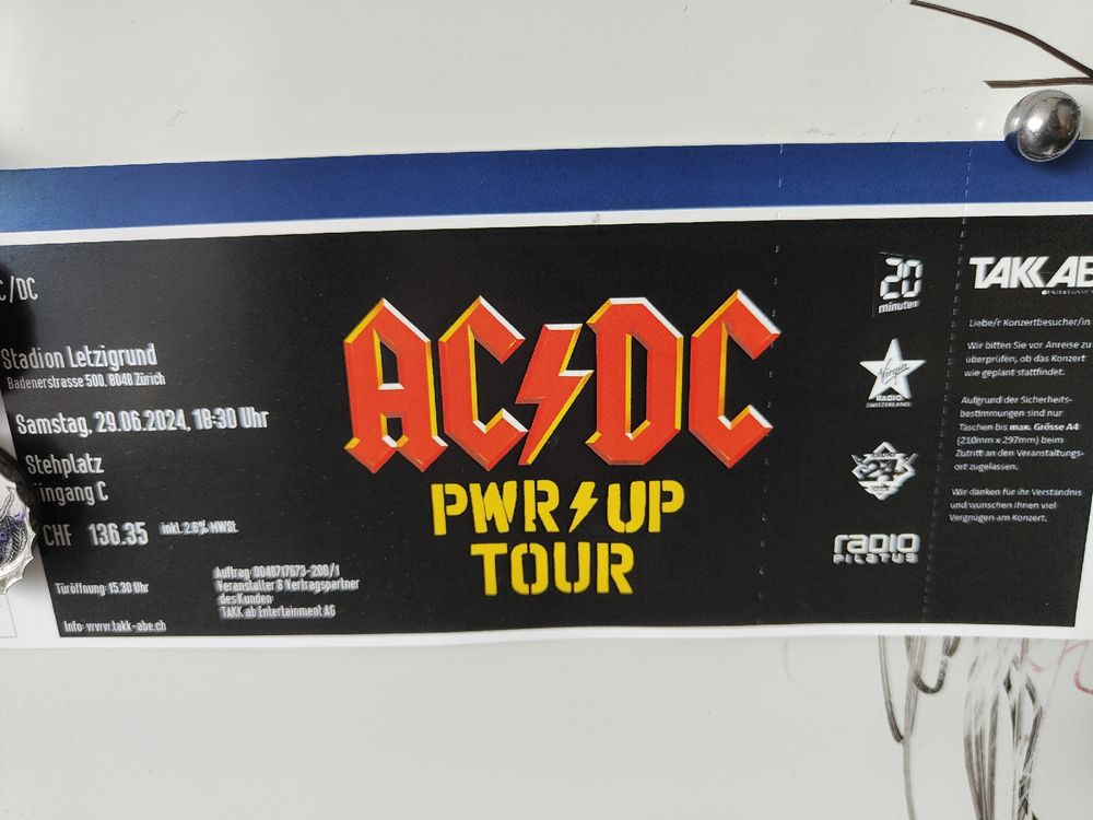 AC/DC Stehplatz ticket (Neu (gemäss Beschreibung)) in Oftringen für CHF ...