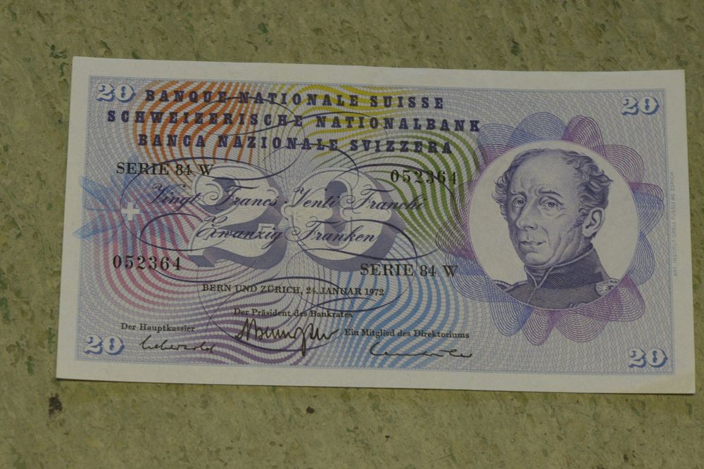 20 Fr.-Note Schweiz 1972 | Kaufen auf Ricardo