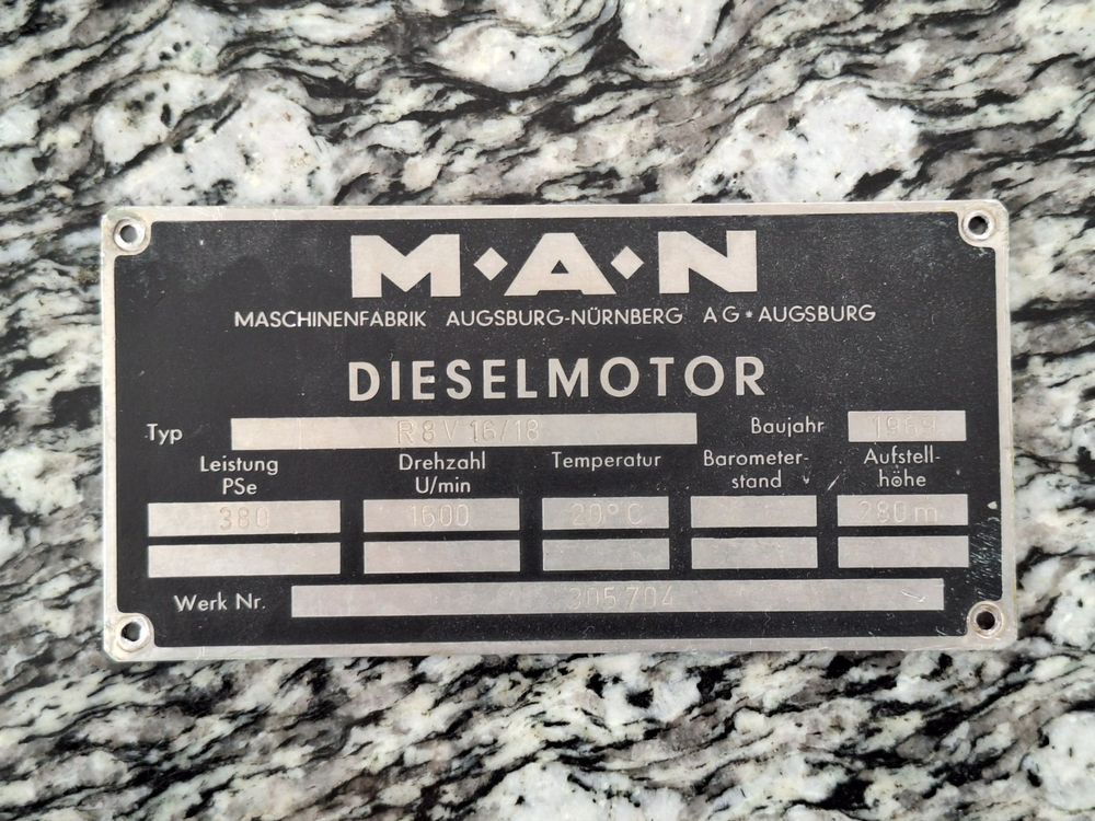 Schild, MAN Dieselmotor (Gebraucht) in Lohn-Ammannsegg für CHF 10 – mit ...