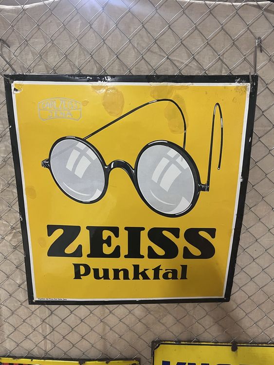 Zeiss Punktal Emailschild Antik 1920 80x75 cm Foto Atelier (Gebraucht ...