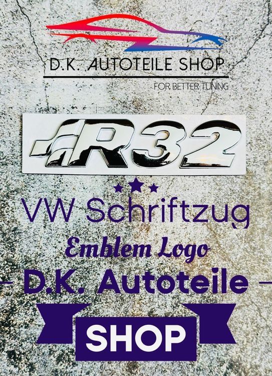 VW R32 Emblem Schriftzug Logo aus Metall NEU in Chrom | Kaufen auf Ricardo
