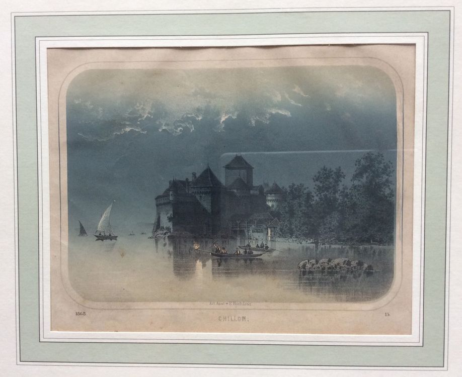 Château de Chillon, Suisse - Lithographie 1868 (Gebraucht) in Martigny für CHF 630 – mit ...