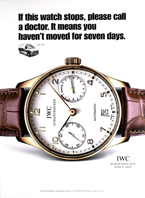 Original IWC Poster Reklame Flieger Chronograph Uhr rar! (Gebraucht) in ...