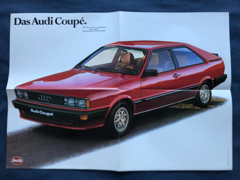 Prospekt Audi Coupe GT 2.0 5S; B2, 1980, mit Poster, selten! | Kaufen ...