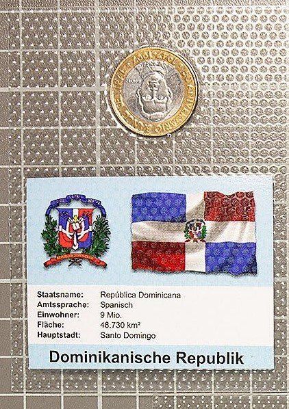 5 Pesos Dom. Republik 1997 Bimetall Blister Beschrieb - neu (Neu und ...