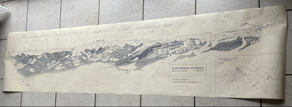 Panoramakarte von der Alp Naraus von NO bis SW (Gebraucht) in ...