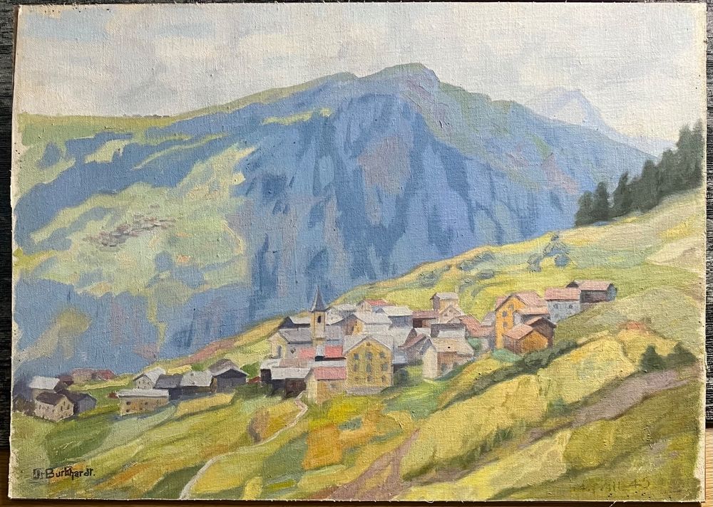 Joseph Burkhardt (1873-1952) Berglandschaft Gemälde (Gebraucht) in Root ...