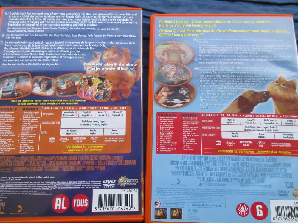 lot de 2 dvd : Garfield (D'occasion) à Colombier NE pour CHF 6 – avec ...
