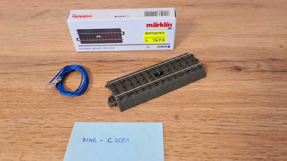 Märklin H0, 1x Schaltgleis gerade 24994 (MAE-C2001) (Gebraucht) in ...