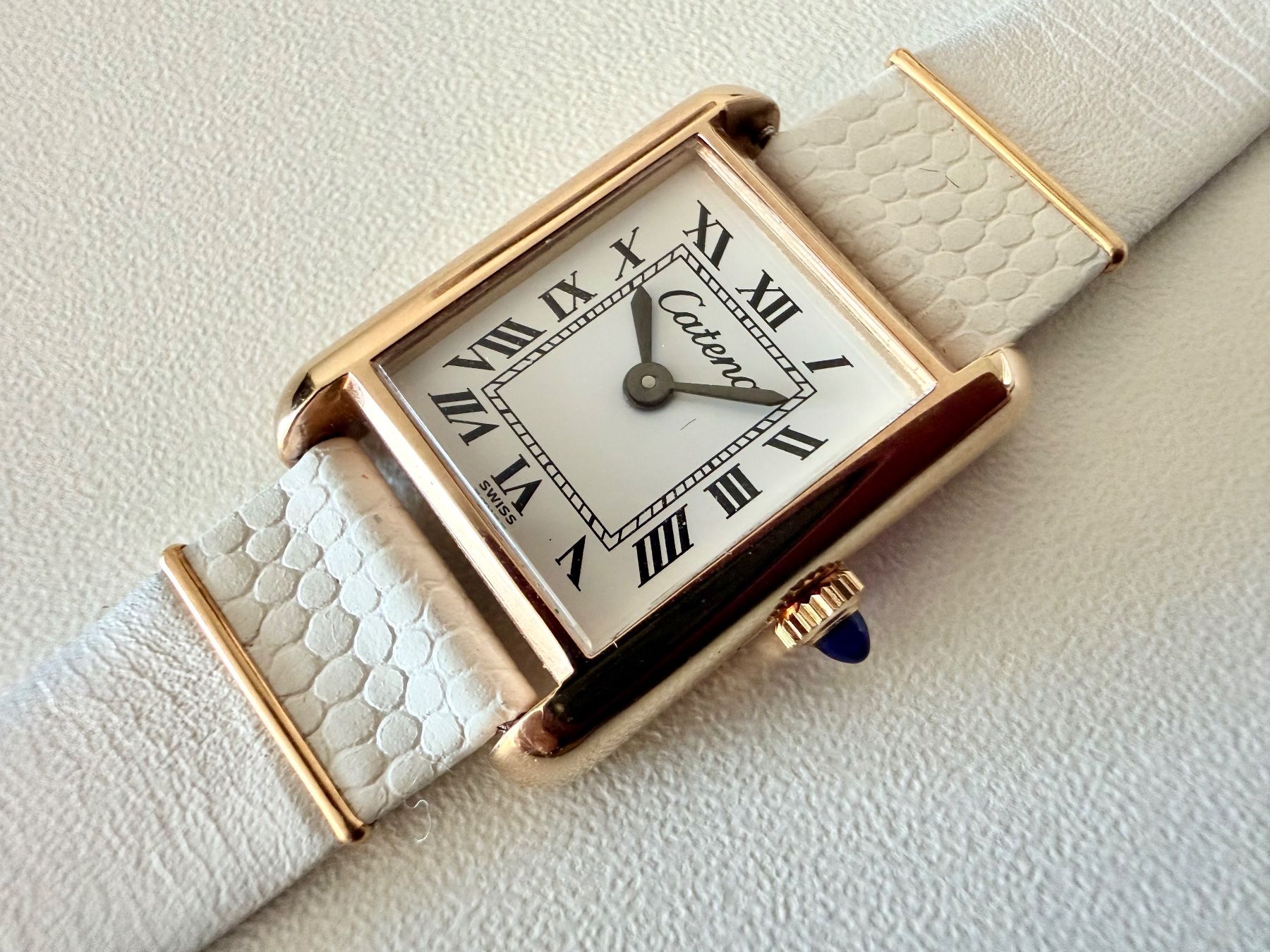 CATENA « Tank » type, SMALL, Steel/Gold, Mechanical, Swiss (Neuf avec ...