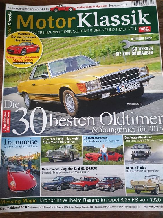 Motor Klassik 2/15 De Tomaso Pantera Saab 99 900 Viper xx | Kaufen auf ...