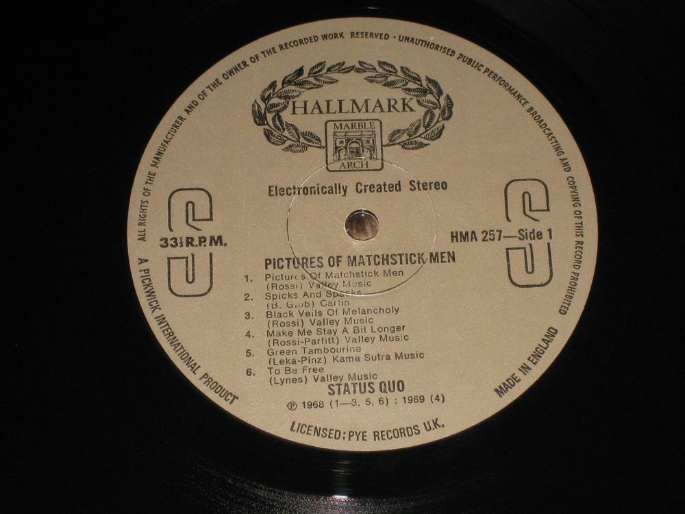 LP - STATUS QUO - PICTURES OF MATCHSTICK MEN (Gebraucht) in Steckborn ...