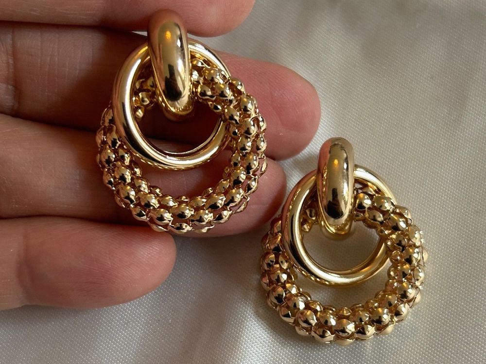 Goldene Statement Ohrringe aus Edelstahl (Neu und originalverpackt) in Bern für CHF 6 – mit ...