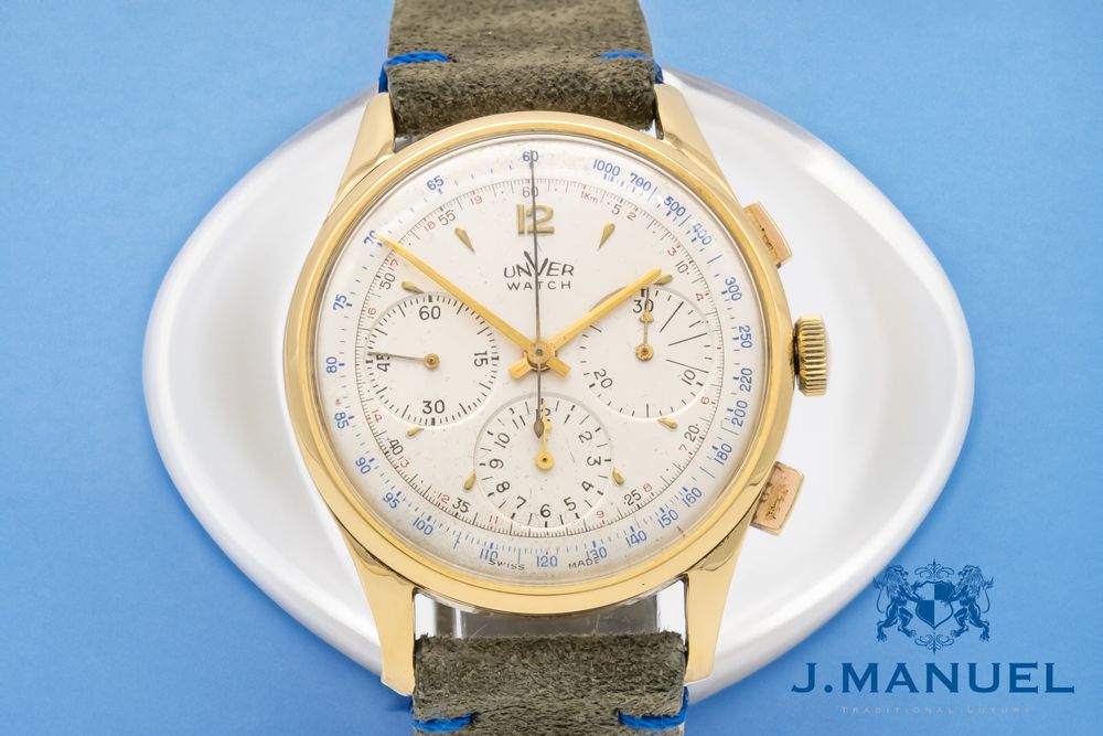 Unver Watch Chronograph Vintage 18K Valj. 22 Manual Winding (Gebraucht ...