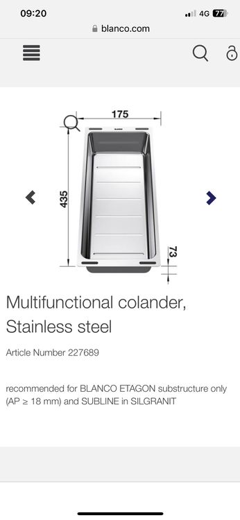 Blanco Multifunktionsschale Edelstahl, neu | Kaufen auf Ricardo