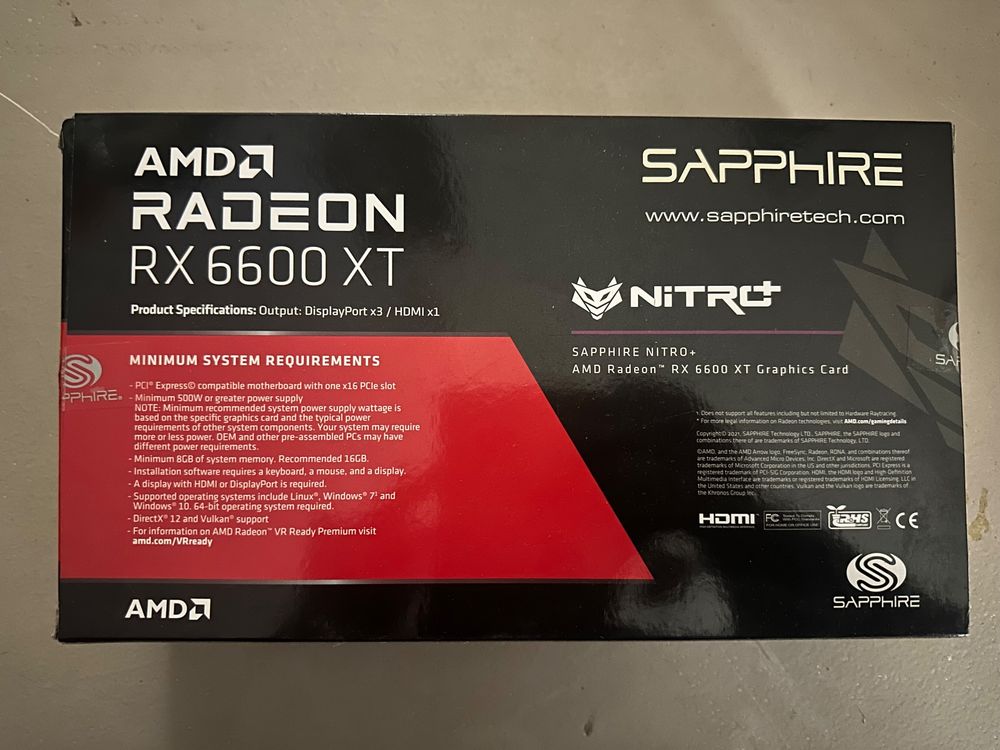 Sapphire Nitro+ AMD Radeon RX 6600 XT – 8GB – Top Zustand (Gebraucht ...