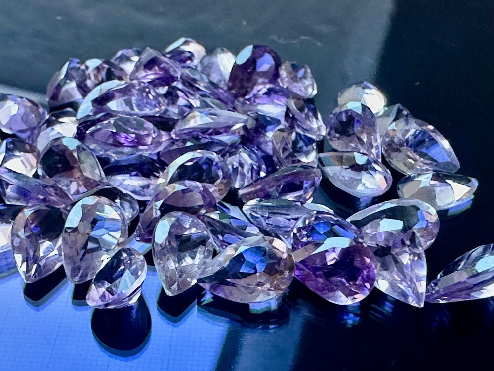 2 Stück Amethyst Pear 9 x6 mm – Erstklassige Qualität (Neu (gemäss ...