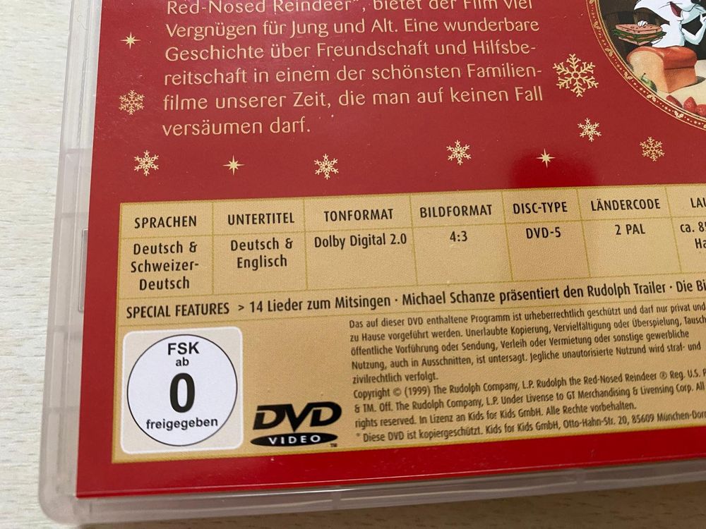 Dvd Rudolph mit der roten Nase - Der Kinofilm(1998) Mundart (Gebraucht ...