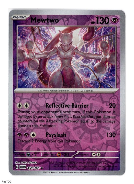151 Mewtwo Mewtu Reverse Holo 150/165 EN (Gebraucht) in Zug für CHF 1.6 ...