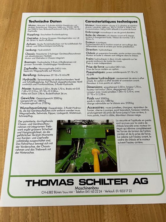 Originaler Thomas Schilter 322 Prospekt (Gebraucht) in Lienz für CHF 20 ...