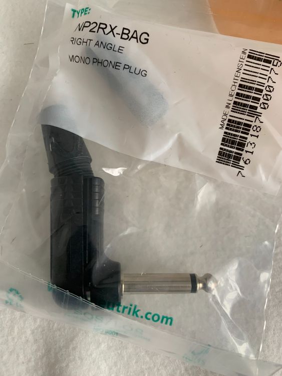 2er Set NP2RX-BAG - Klinke TS Neutrik® | Winkelstecker A14 (Neu und ...