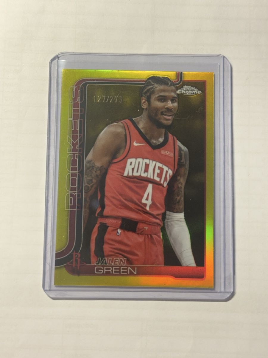 JALEN GREEN 2025-26 TOPPS CHROME TEAL REFRACTOR ROCKETS /250 (Neu ...