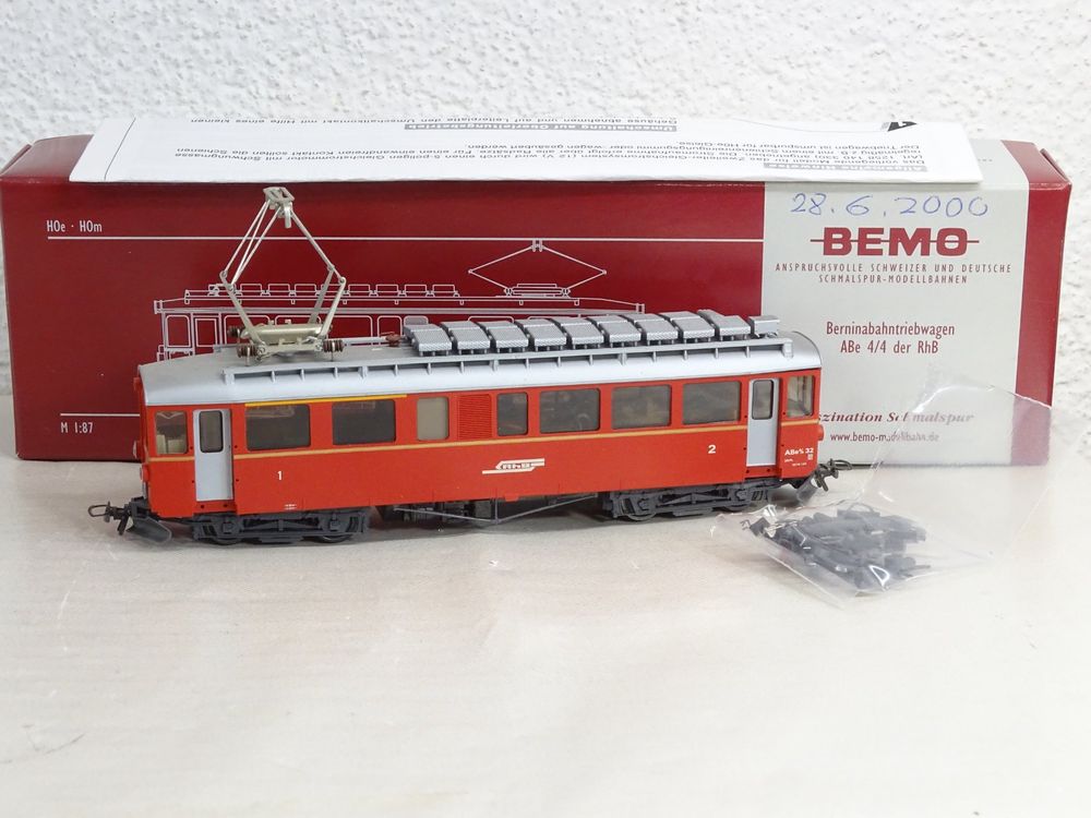 Bemo 1268 142 Triebwagen ABe4/4, RhB, 32, Rot, H0m, OVP (Neu (gemäss Beschreibung)) in Wohlen ...