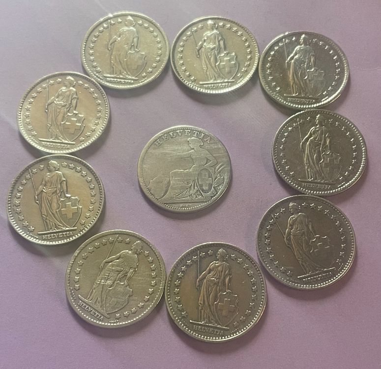 🇨🇭Silber-Lot🇨🇭1-.sfr.ab s.Helvetia,s Beschrieb👌 (Gebraucht) in ...