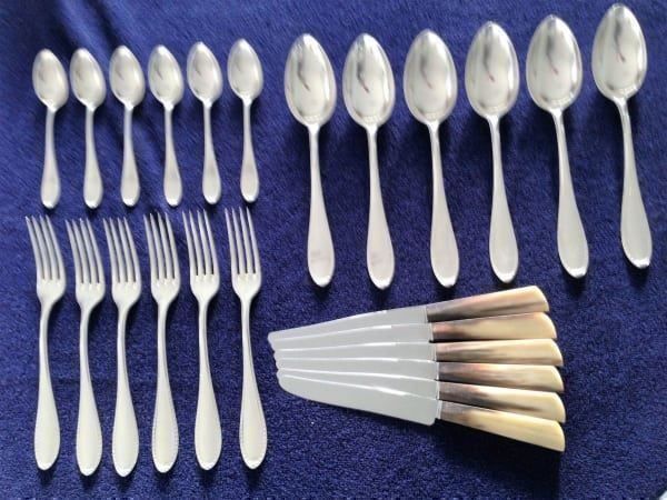 Besteck BSF Platura Silber 90 24-teilig Messer Gabel Löffel (Gebraucht) in Wangen b. Olten für ...
