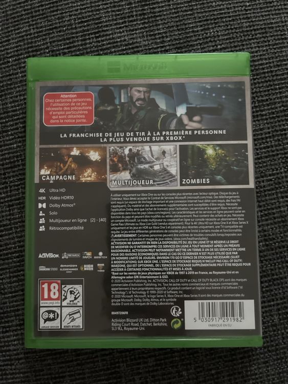 Call of Duty: Black Ops Cold War - Xbox One/Series X (D'occasion) à ...