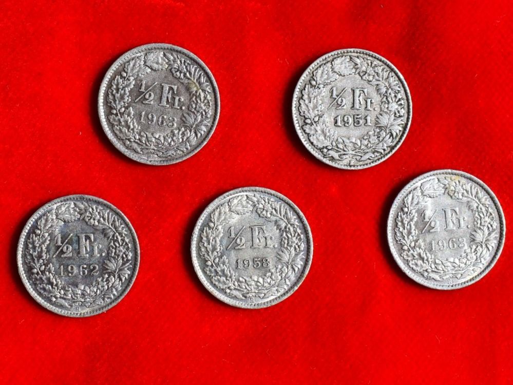Fünf Silber fünfzig Rappen Münzen der Schweiz | Kaufen auf Ricardo