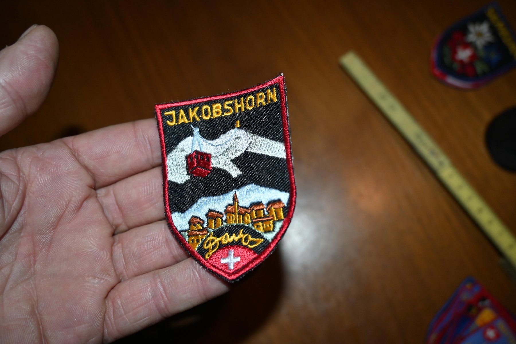 VINTAGE Badge JAKOBSHORN Davos ST. GALLER STICKEREI (Gebraucht) in ...