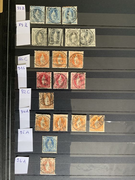 Briefmarken Schweiz Stehende Helvetia (Gebraucht) in Binningen für CHF 10 – mit Lieferung auf ...