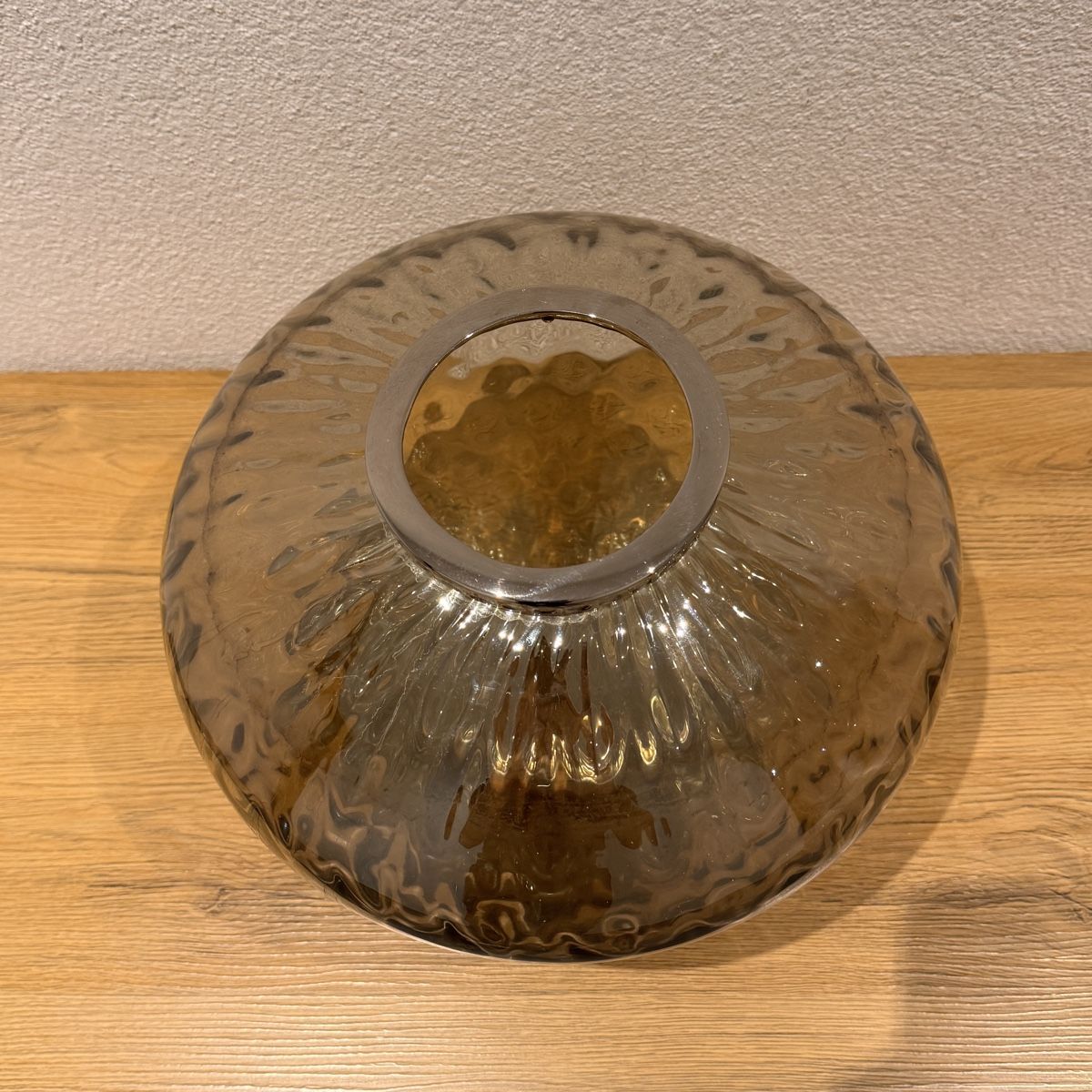 Stylische Vase aus Glas mit silbernem Rand 25 x 30 cm (Gebraucht) in ...