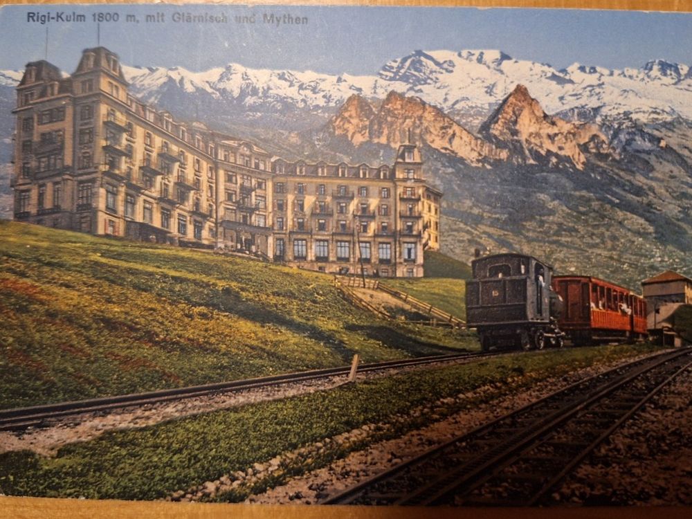 Alte Postkarte Rigi-Kulm Hotel mit Gletscherblick 1955 (Gebraucht) in Hägendorf für CHF 2 – mit ...