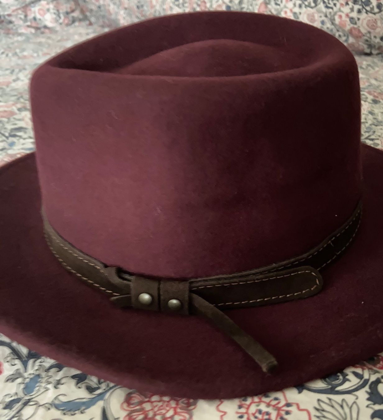 Chapeau feutre bordeaux 100% laine waterproof t. 57 - neuf (Neuf (Voir ...