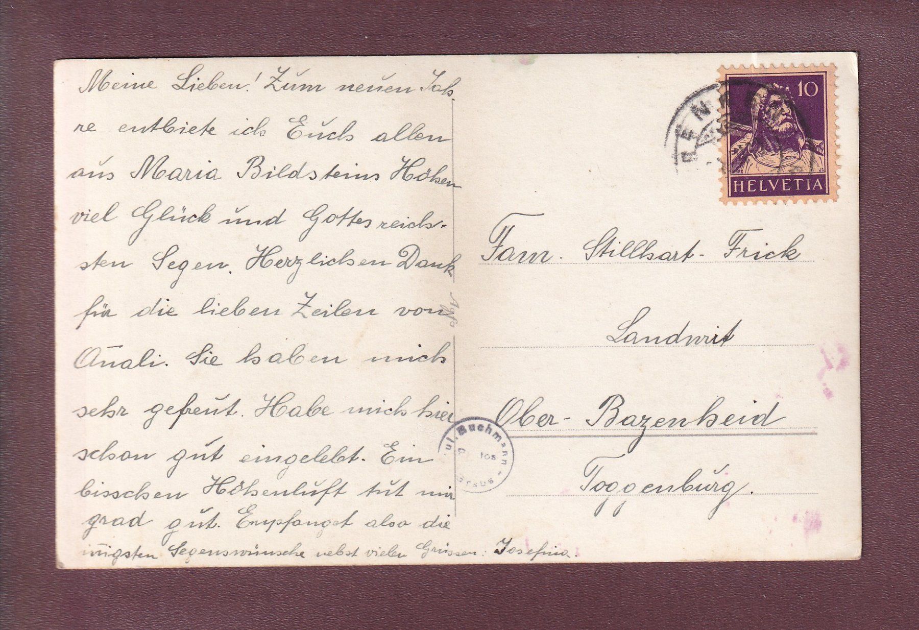 BENKEN - Gnadenkapelle auf Maria Bildstein - 1933 (D'occasion) à Pully ...