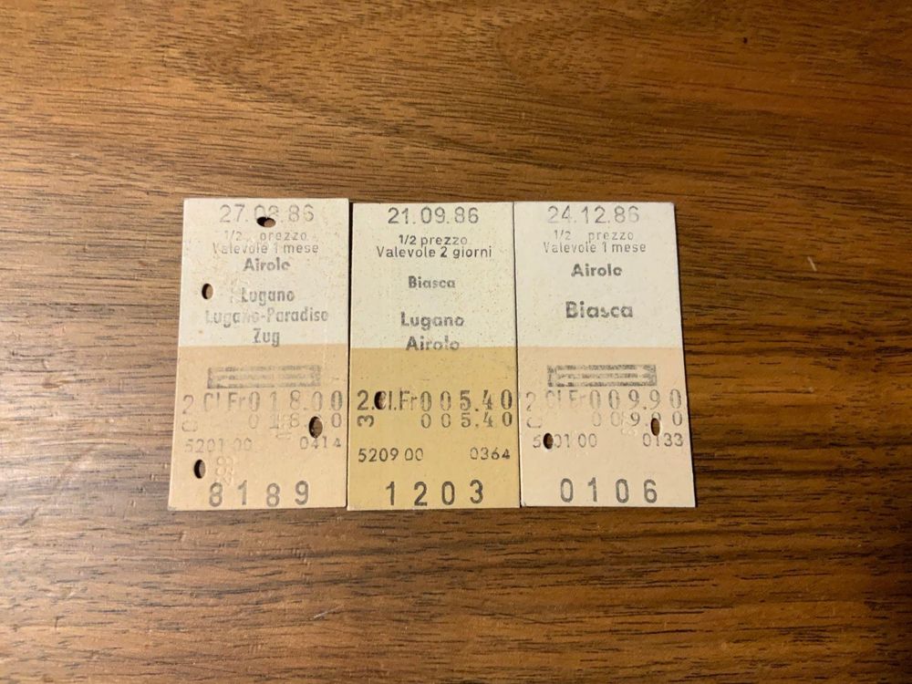 Biglietti Billette FFS SBB CFF 1986 | Kaufen auf Ricardo