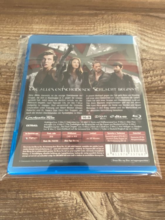 Resident Evil: The Final Chapter Blu-ray in Top Zustand! (Gebraucht) in ...