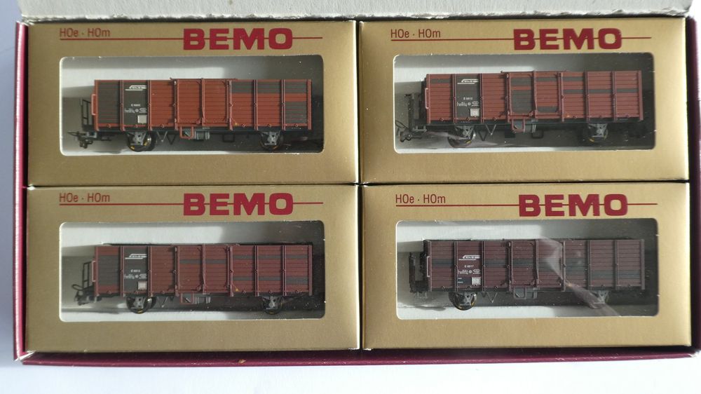 Bemo H0m; Viererset RhB-Güterwagen E; Art.-No. 7451 100 | Kaufen auf ...