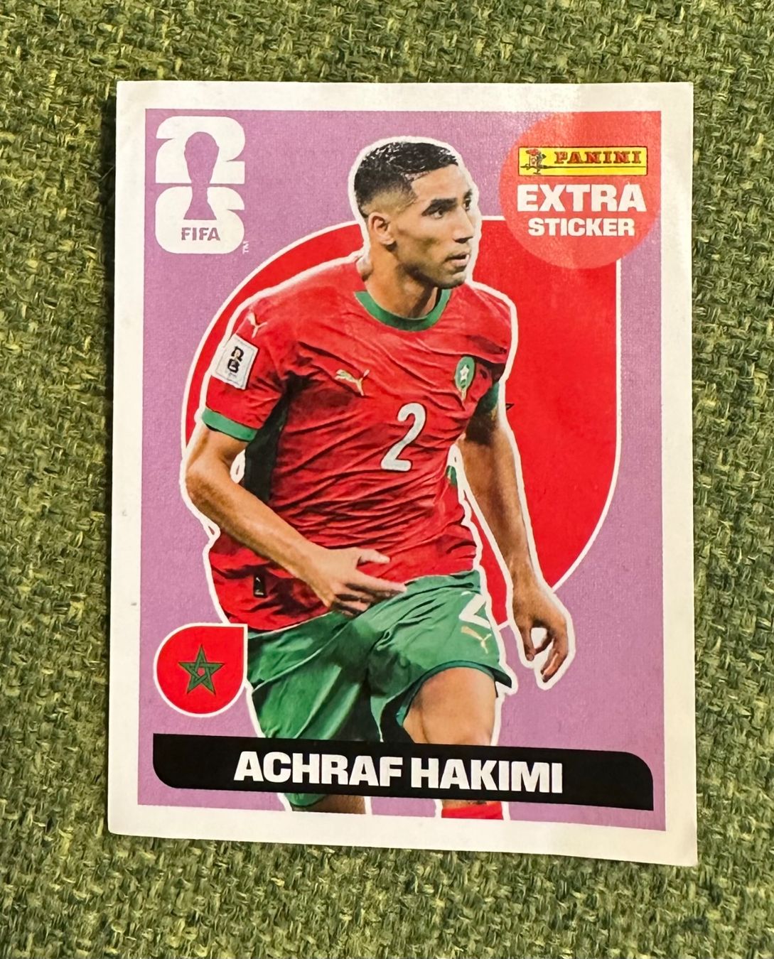 💜 ACHRAF HAKIMI PURPLE EXTRA STICKER PANINI FIFA WORLD CUP (Gebraucht ...