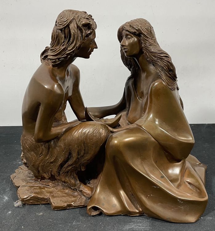 Faun mit einer Dame Skulptur unleserlich Signiert | Kaufen auf Ricardo