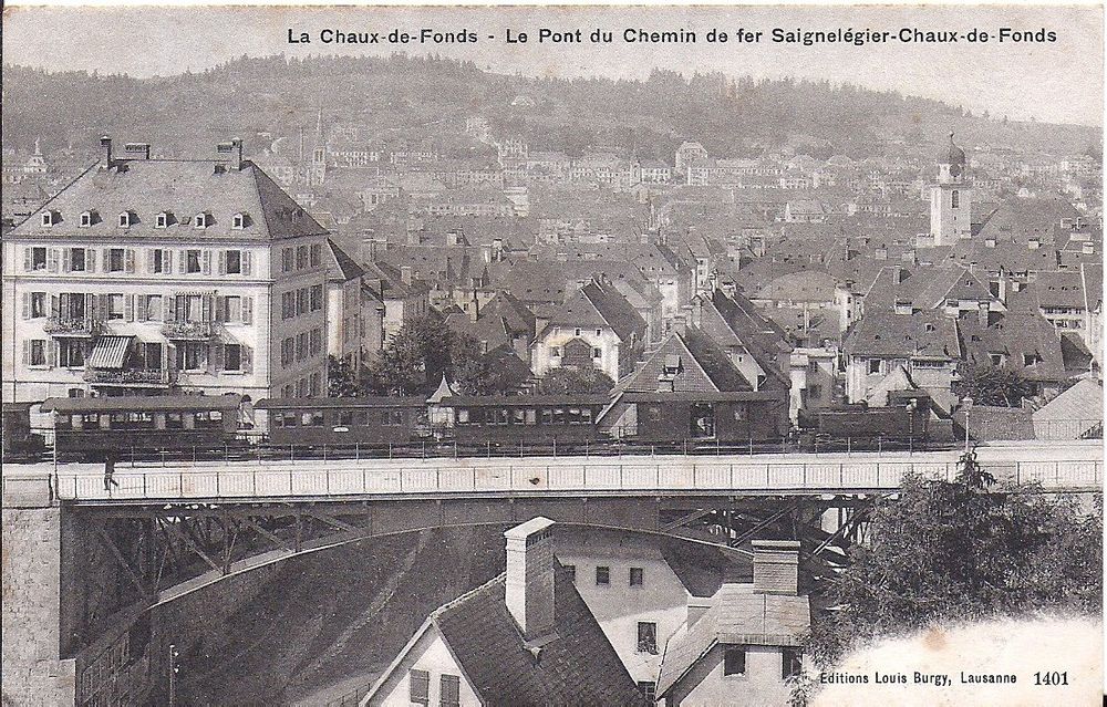 CHAUX-de-FONDS, train des CJ sur le pont rue du Manège | Kaufen auf Ricardo