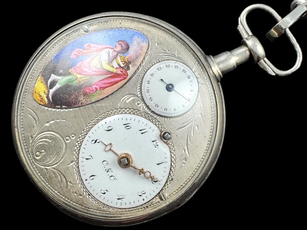 Courvoisier & Comp Taschenuhr um 1800 Emaille 54mm *U1203 (Gebraucht ...