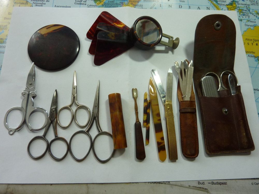 Antike Manicure Pedicure Artikel Schildpatt Messer Scherli (Gebraucht ...