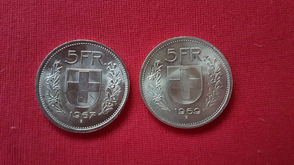 2 x 5 Franken Silbermünzen 60ger Jahre ab nur 1 Franken!! (Gebraucht) in Camignolo für CHF 18 ...