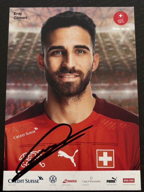 Eray Cömert Autogrammkarte signiert Nati Fussball Schweiz (Gebraucht) in Uetendorf für CHF 5 ...